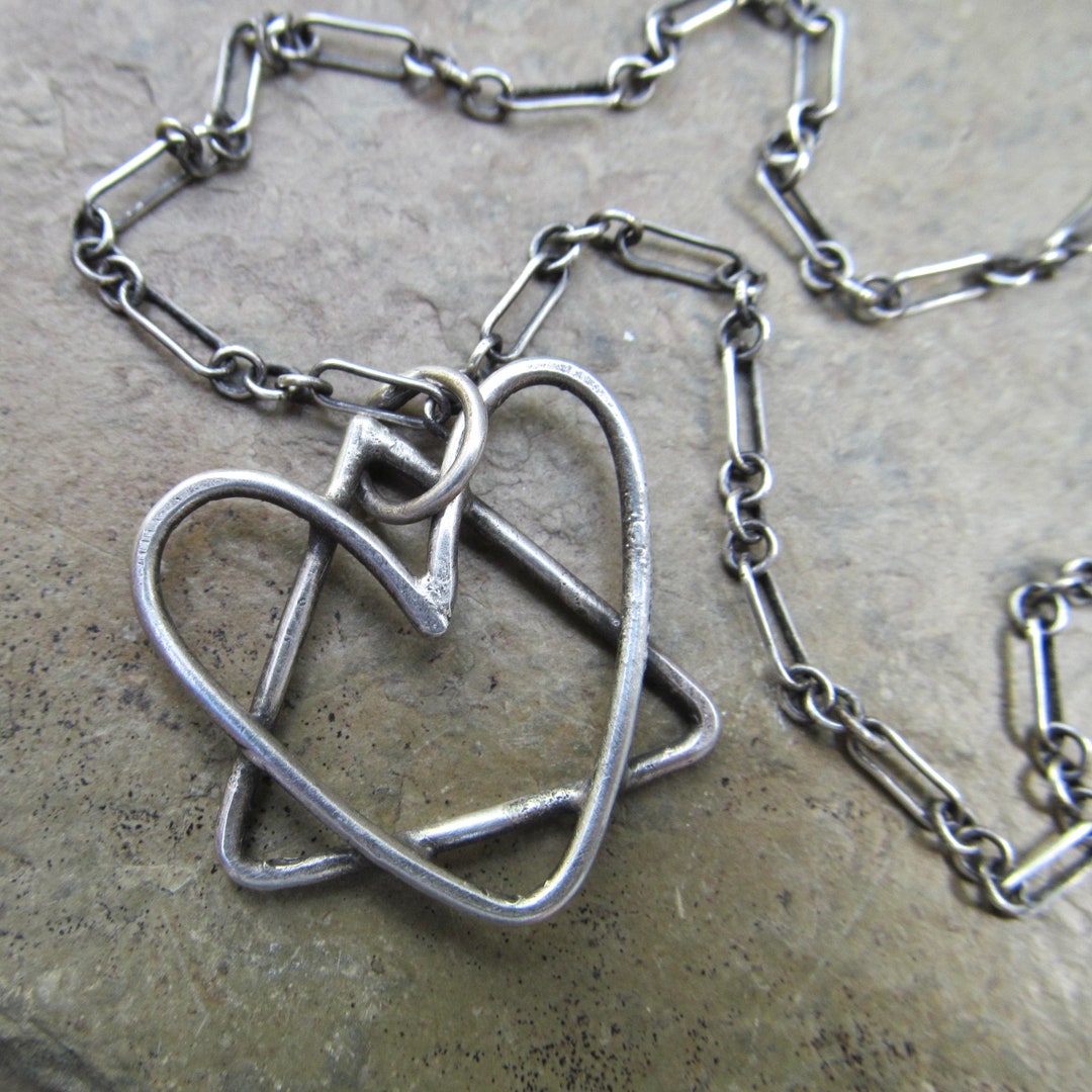 Adoption Triad Symbol Pendant Necklace Sterling Silver - Etsy