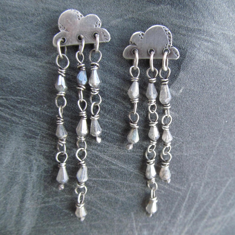 Rain Cloud Earrings - Etsy