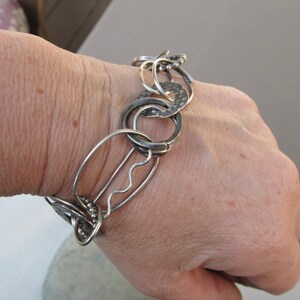 Chunky Funky Chain Link Bracelet Eclectic Sterling Silver Abstract ...