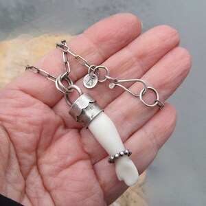 Quirky Antique Doll Arm Necklace Vintage Bisque Doll Parts Talisman ...