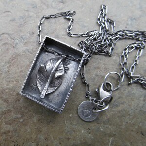 Shadow Box Necklace Sterling Silver Organic Framed Leaf - Etsy