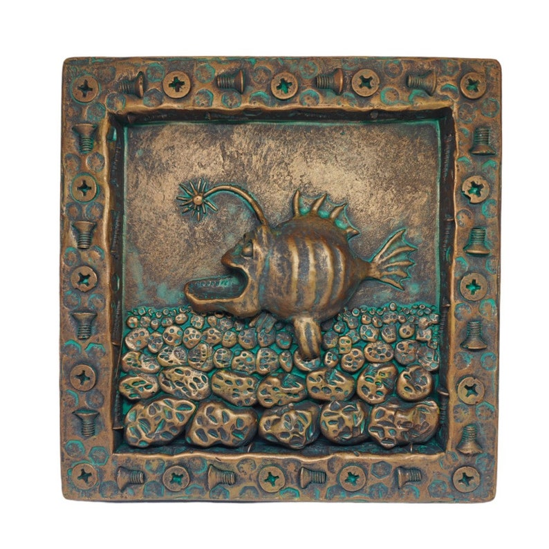 Steampunk Angler Fish Wall Art Handcrafted Metalic Sculpture for Home ...