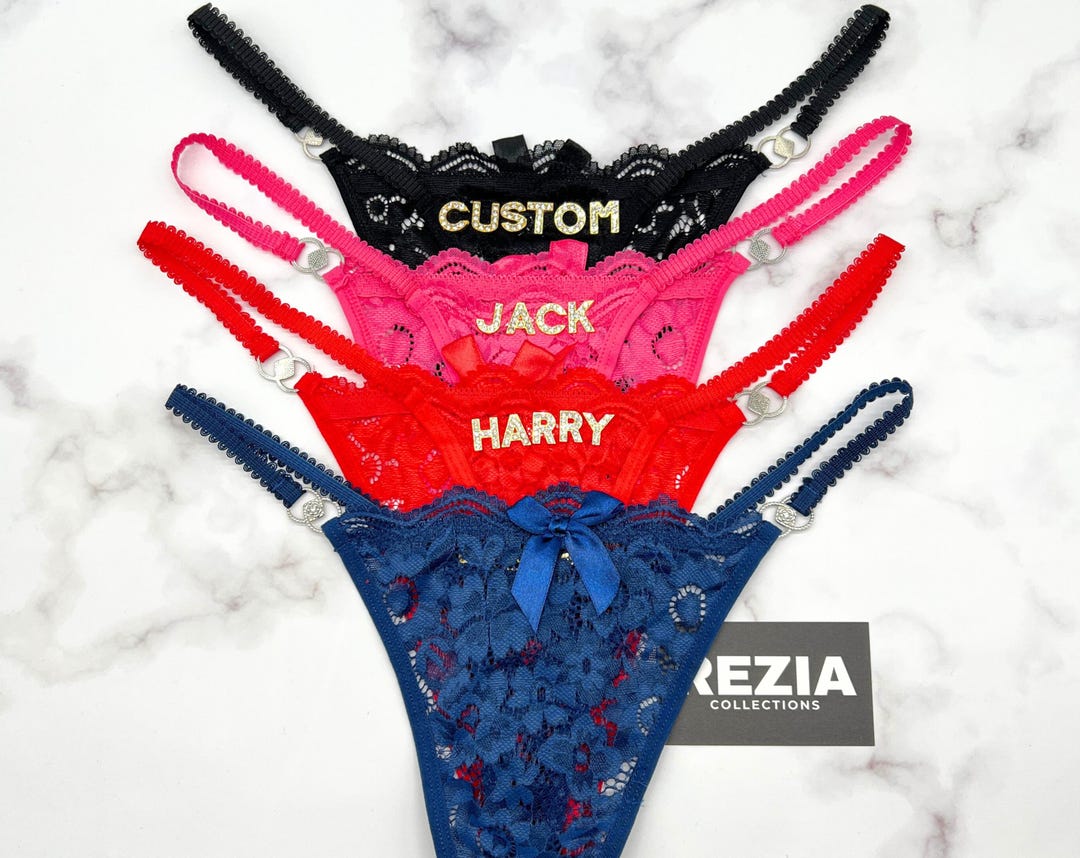 Personalized Anniversary Lingerie, Custom Name Thong Gift for Him ...