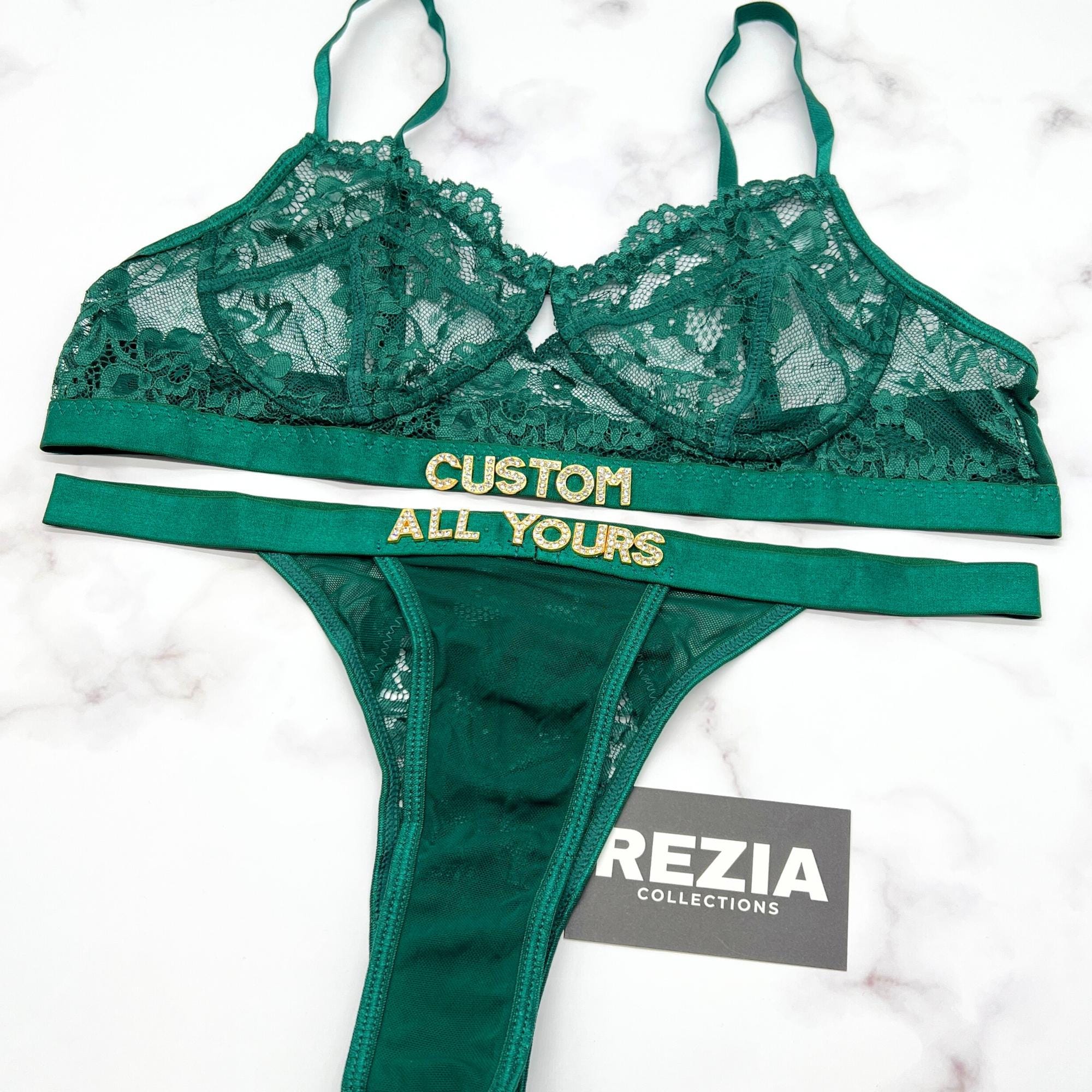 Personalized Name Lingerie Set, Custom Name Bra & Thong, Sexy Custom ...