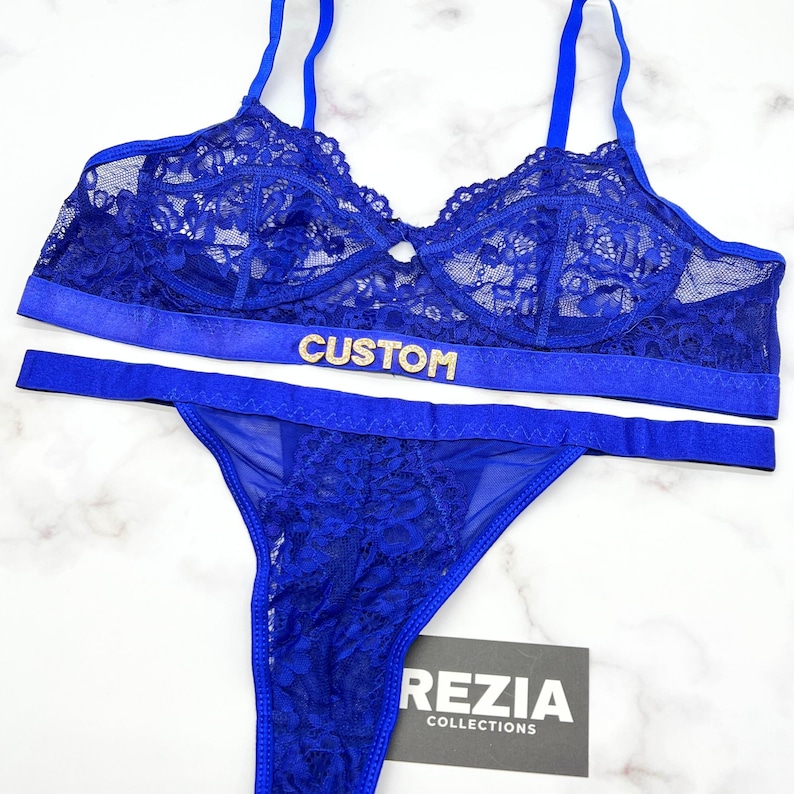 Personalized Name Lingerie Set, Custom Name Bra & Thong, Sexy Custom ...