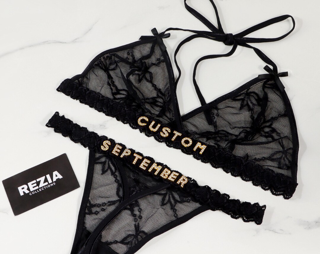 Funny Custom Lingerie Set, Personalized Bra & Thong, Cheeky Lingerie ...