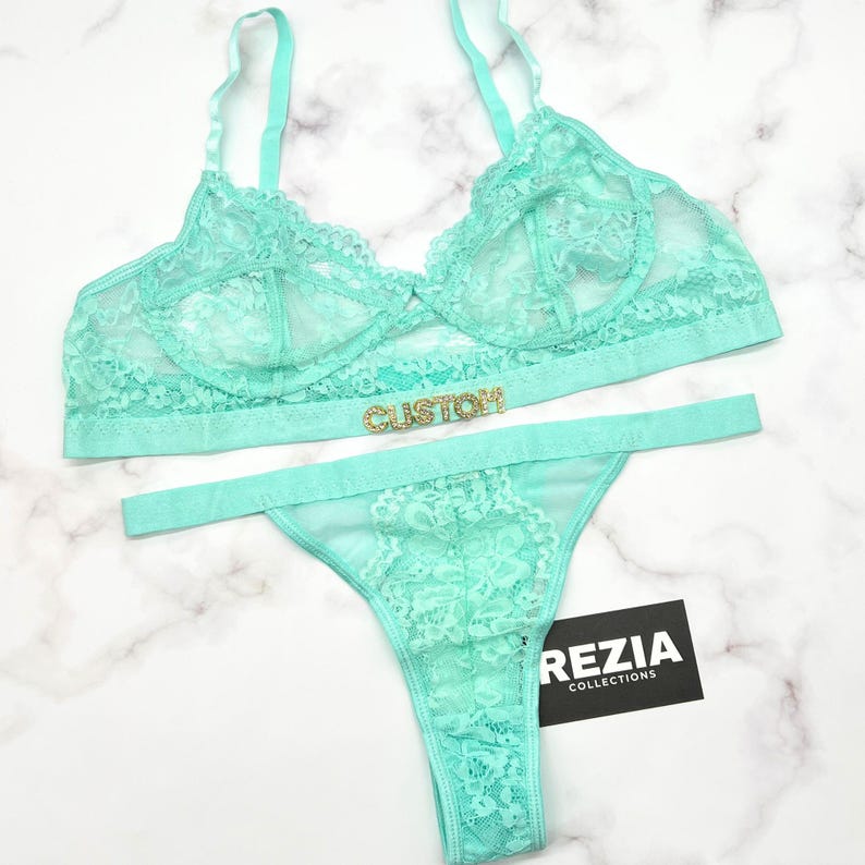 Personalized Name Lingerie Set, Custom Name Bra & Thong, Sexy Custom ...