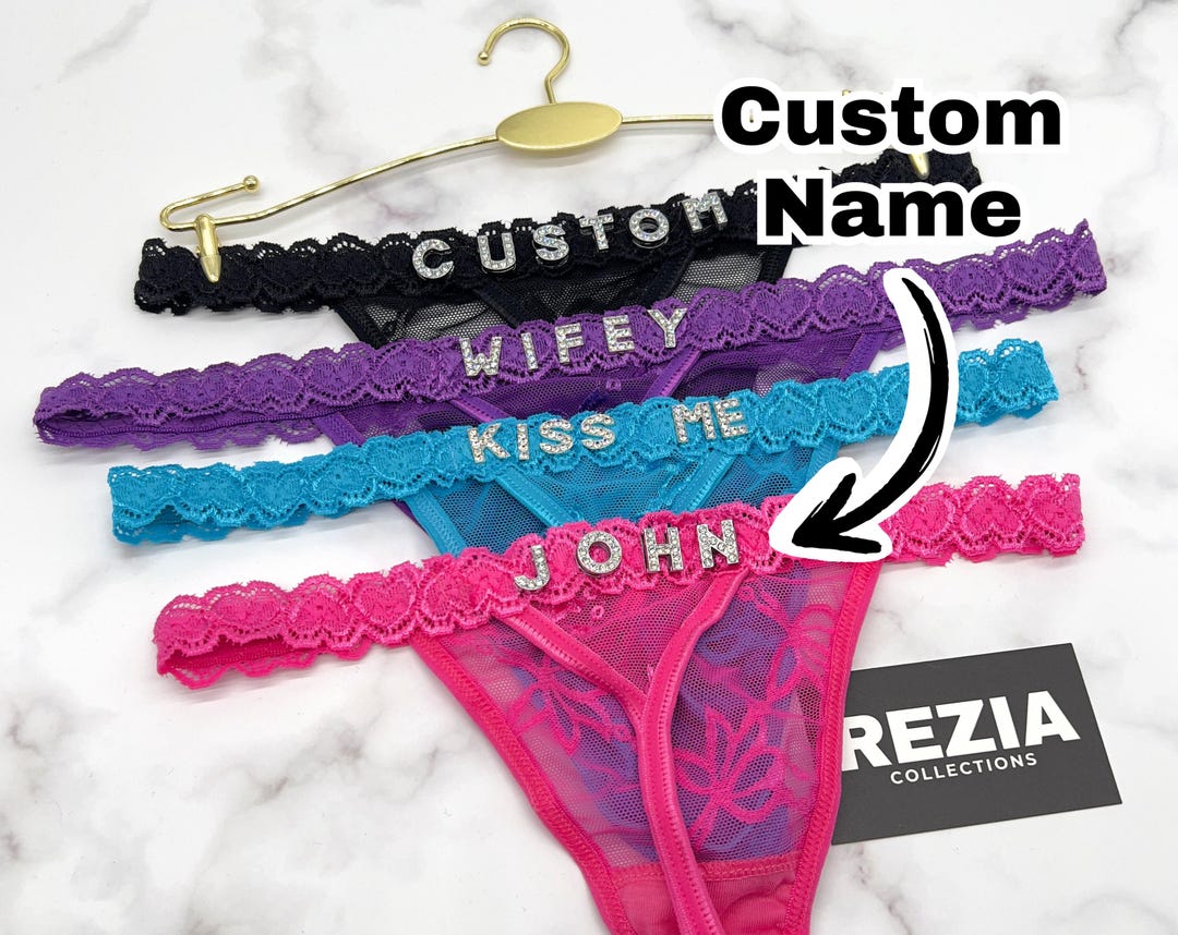 Custom Name Thong, Personalised Name Thong, Name Thong - Etsy