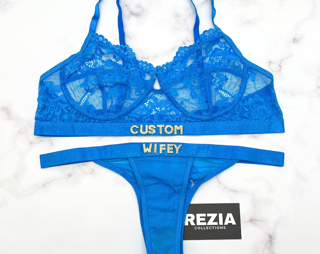 Valentine’s Lingerie Set, Custom Name Bra and Panty Set, Personalized ...