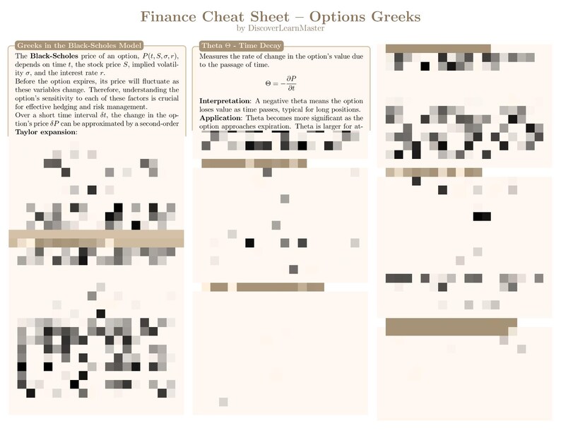 Options Greeks Cheat Sheet: Black-scholes' Math and Practical ...