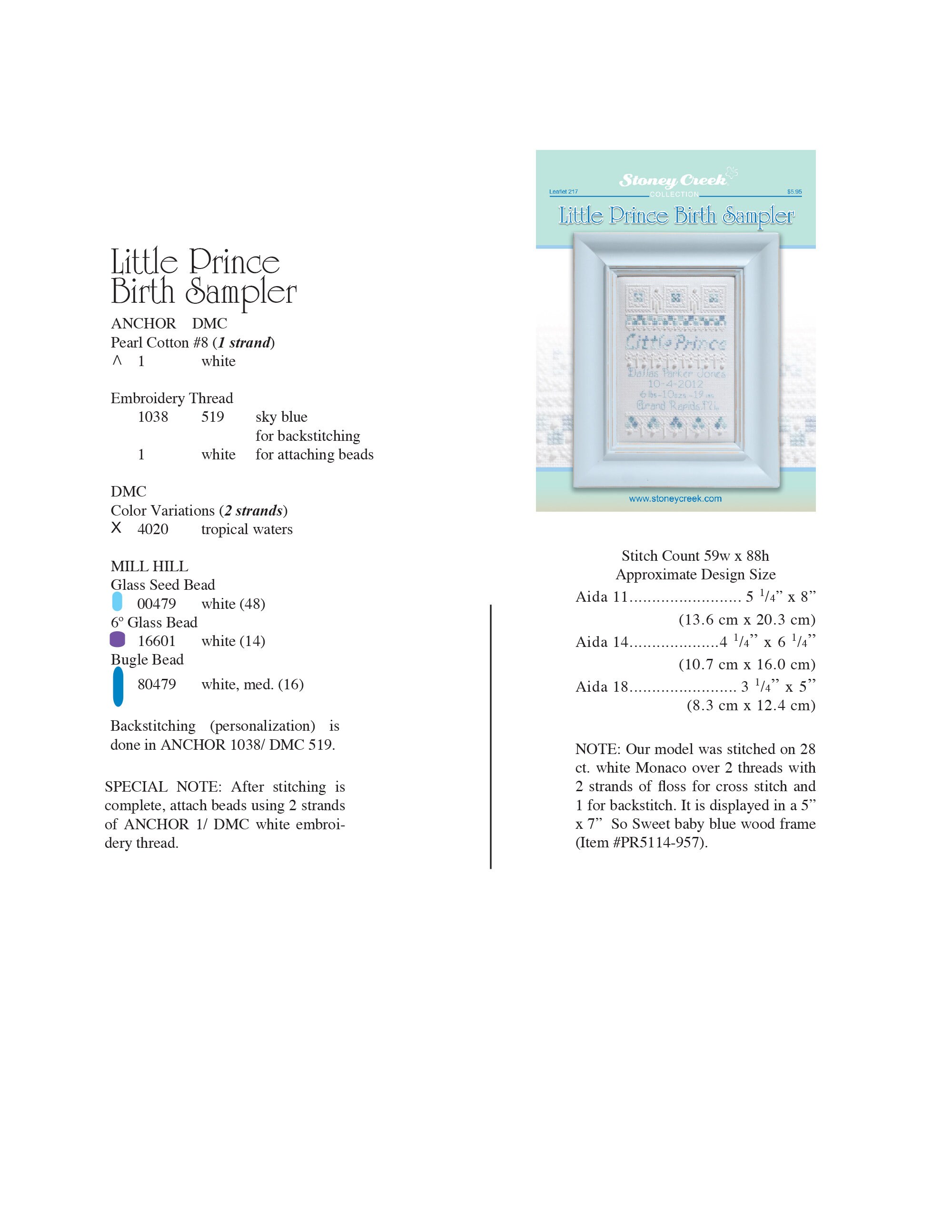 Little Prince Birth Sampler Cross Stitch - PDF Pattern - Etsy