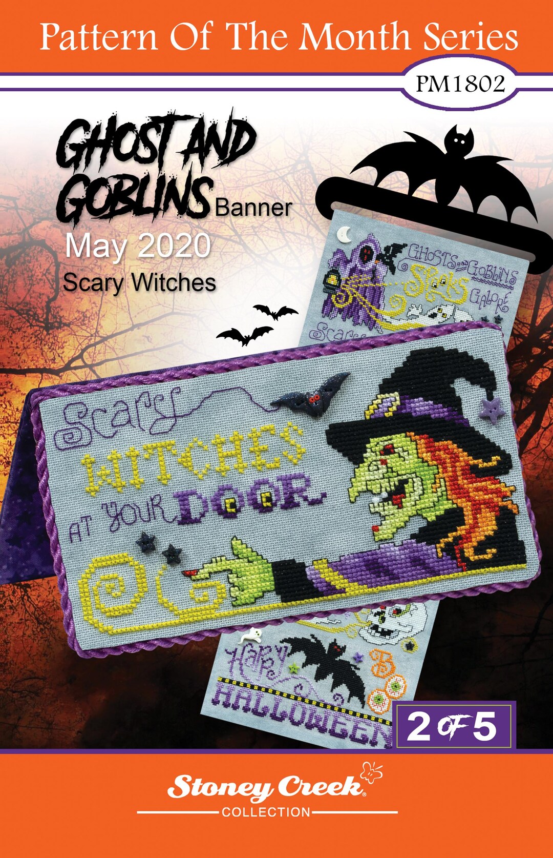 Ghosts and Goblins Halloween Banner Part 2 Cross Stitch - PDF Pattern ...