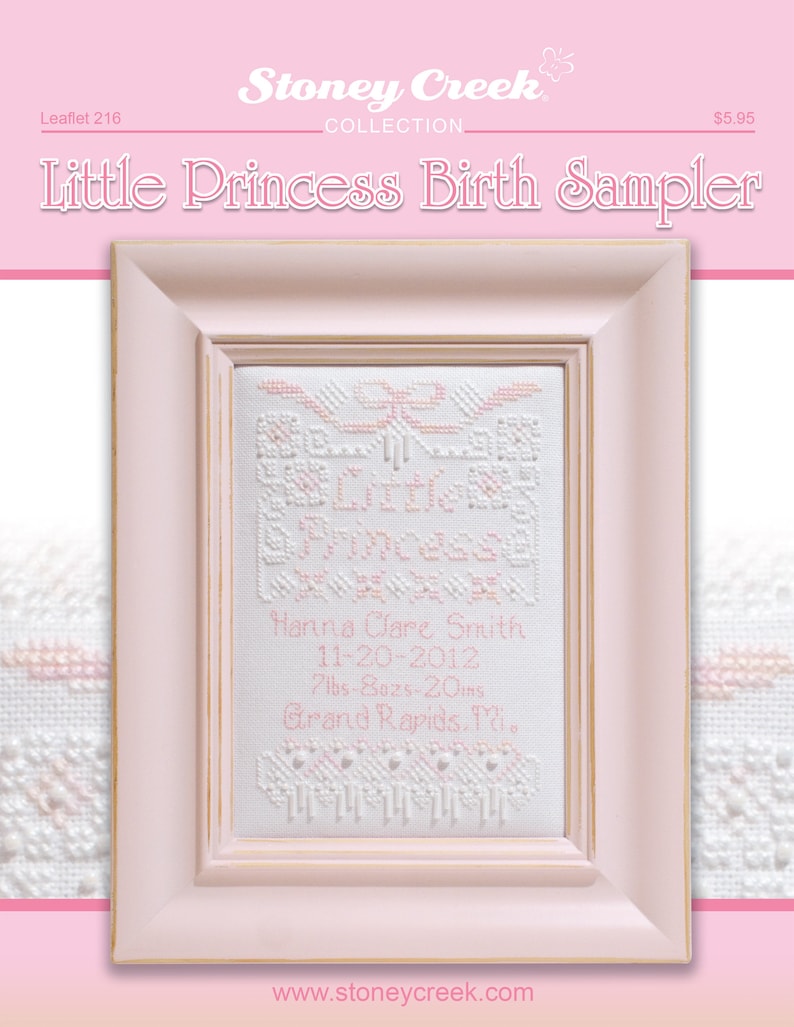 Little Princess Birth Sampler Cross Stitch - PDF Pattern - Etsy