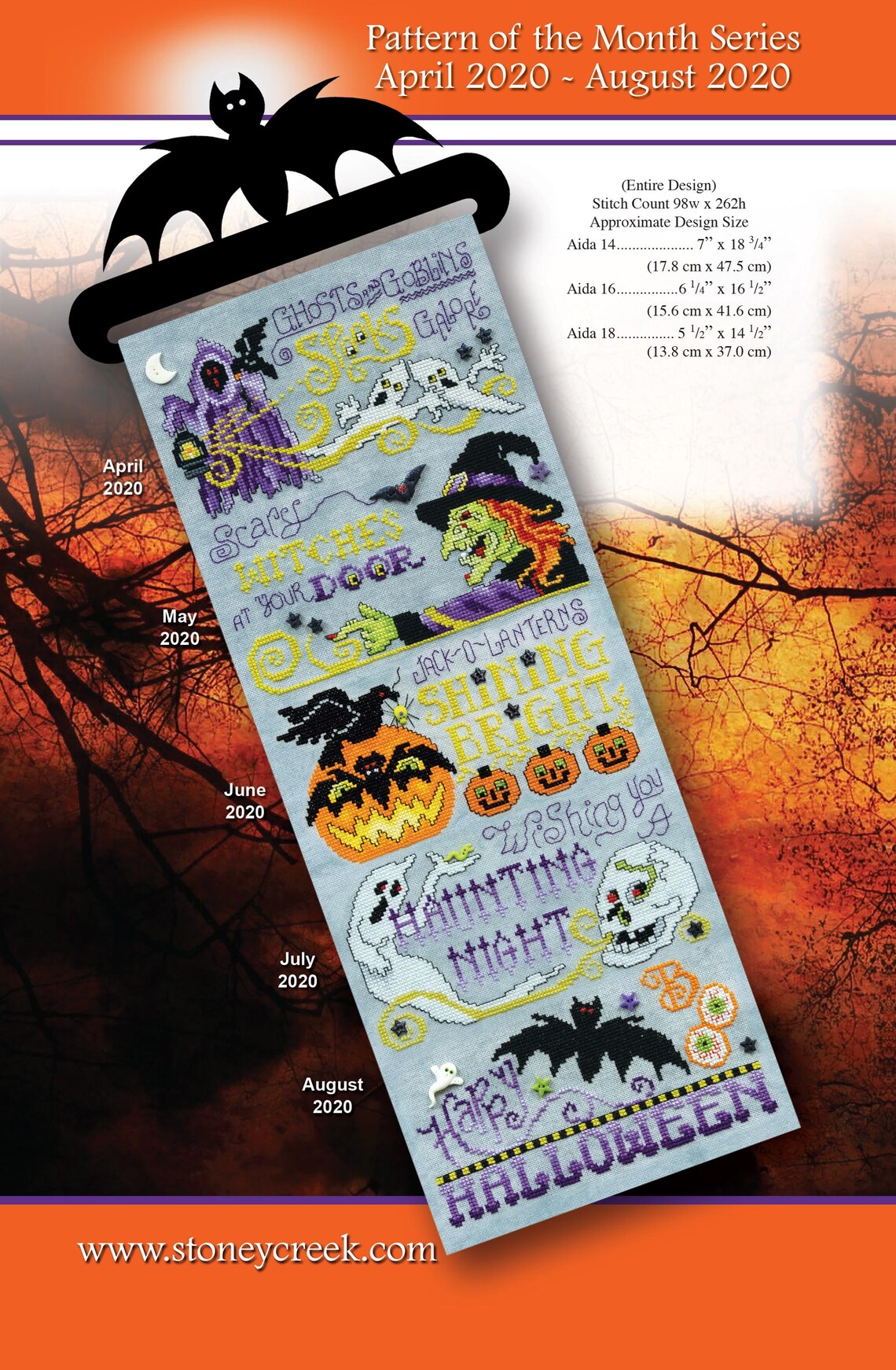 Ghosts and Goblins Halloween Banner Part 1 Cross Stitch - PDF Pattern ...