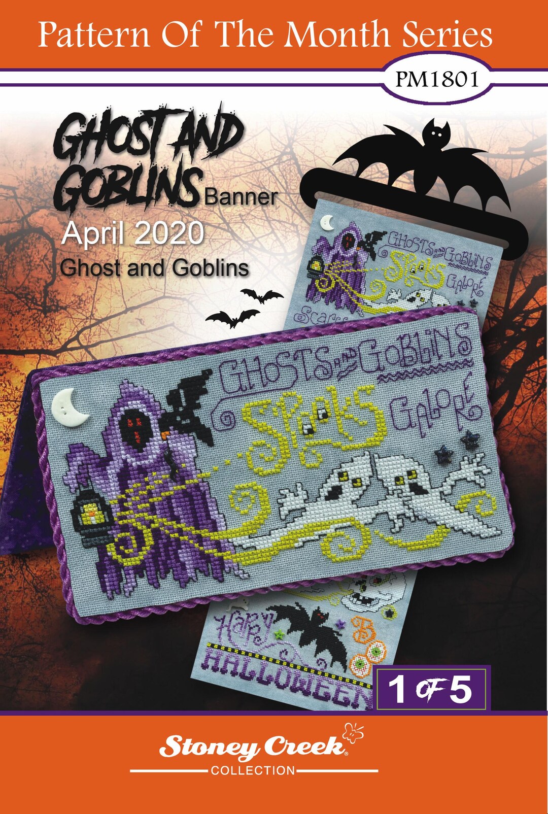Ghosts and Goblins Halloween Banner Part 1 Cross Stitch - PDF Pattern ...