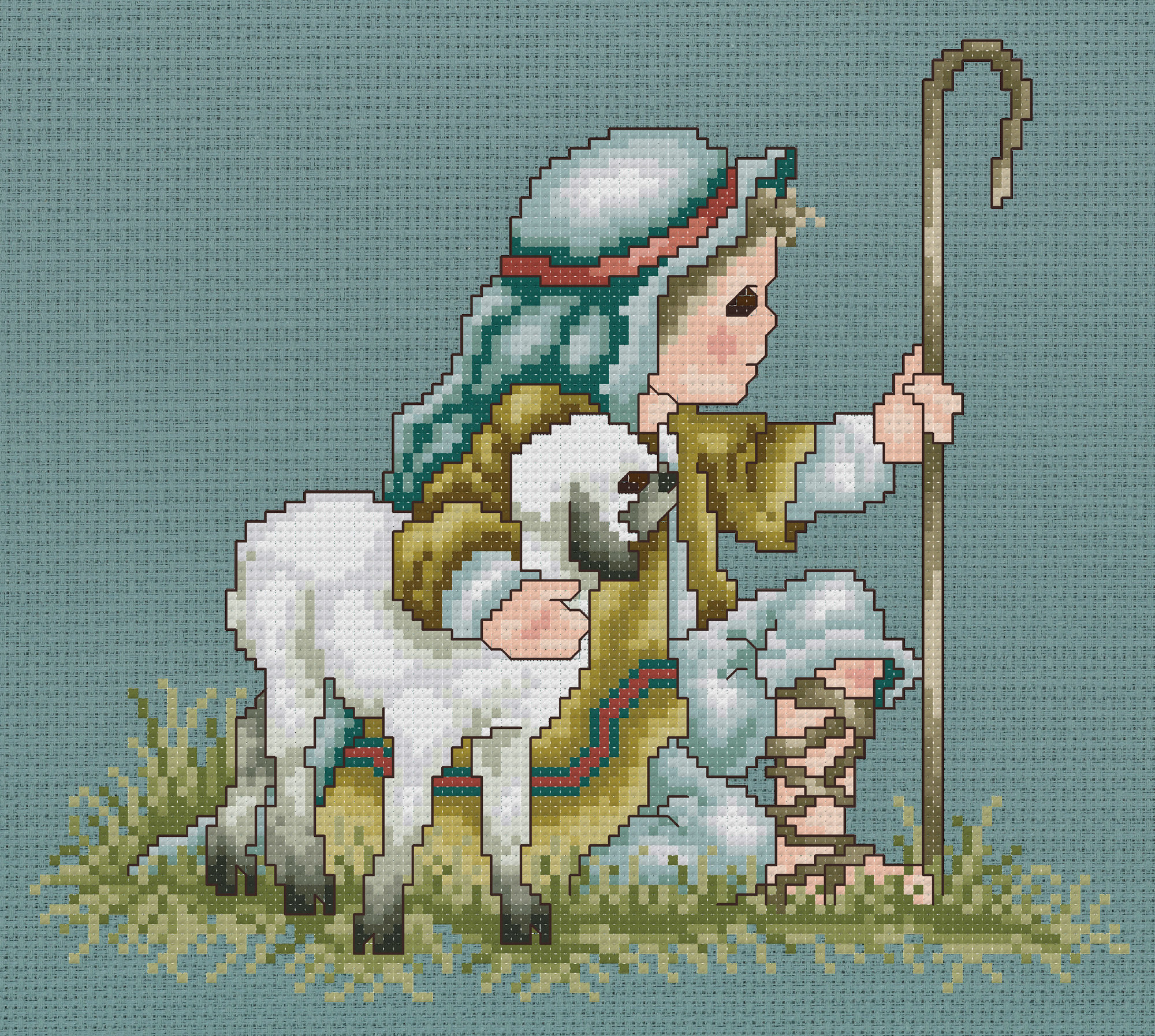Shepherd Boy Cross Stitch - PDF Pattern - Etsy