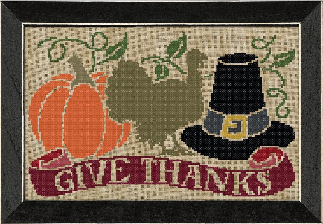 Give Thanks Cross Stitch - PDF Pattern - Etsy