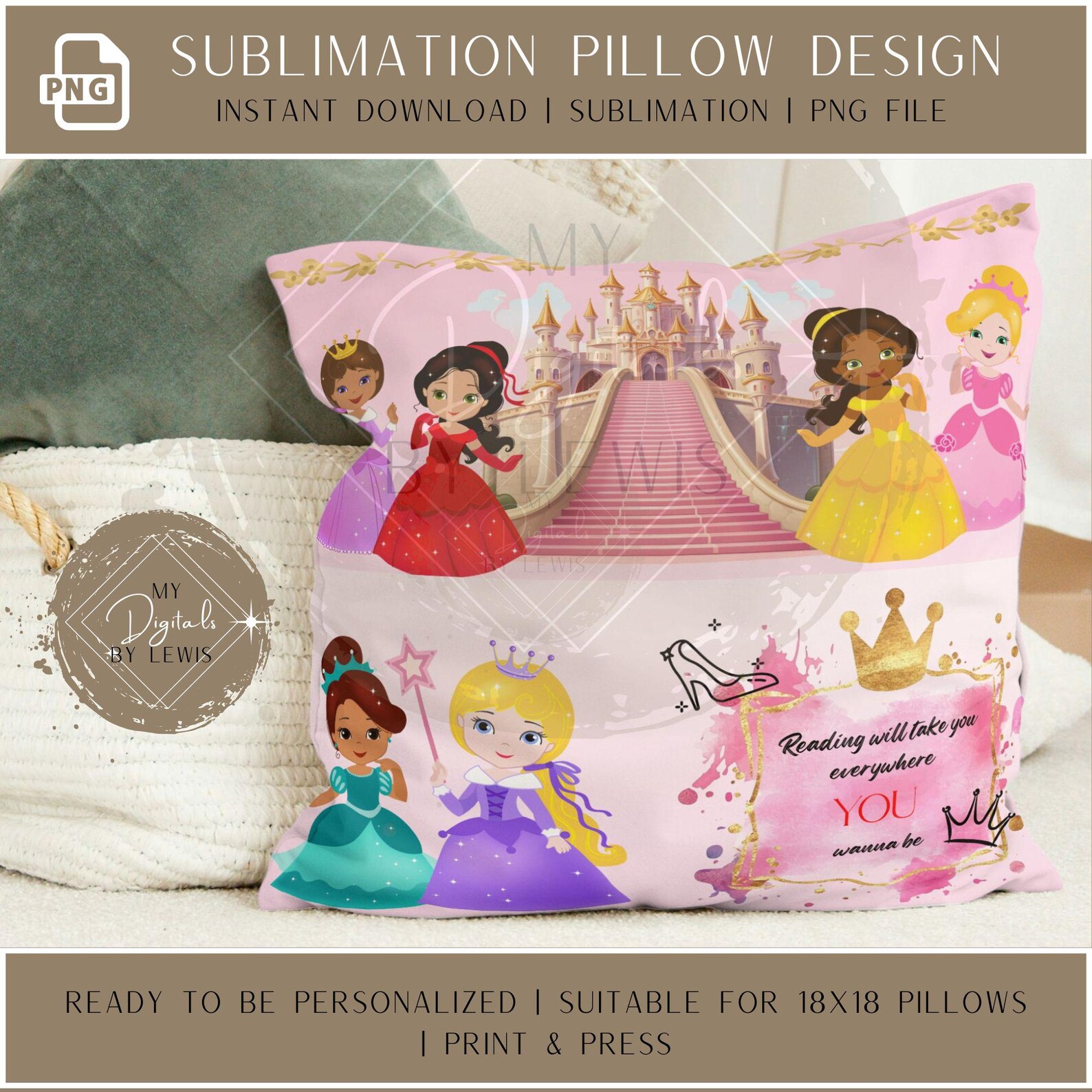 Digital Prints, Sublimation Designs, Sublimation, Reading Pillow Design ...