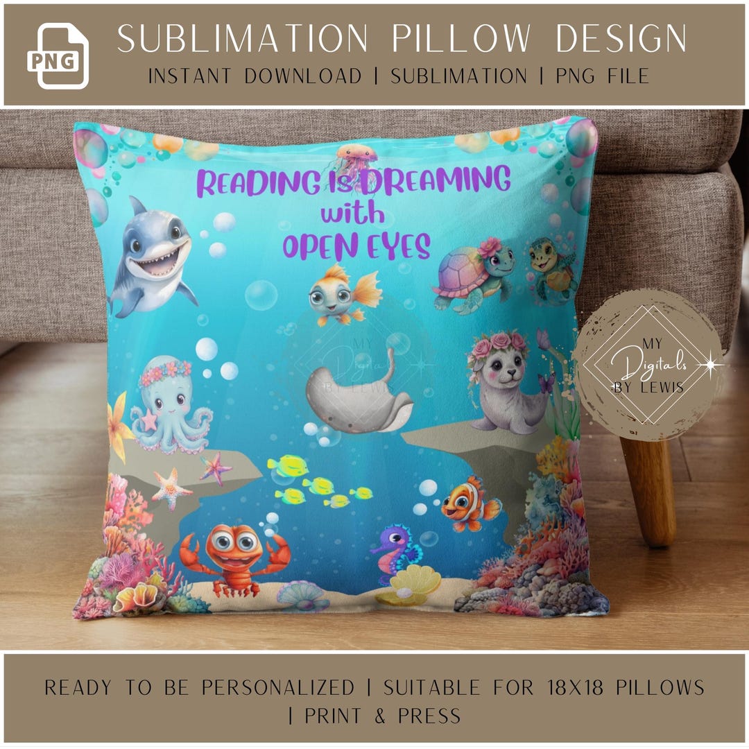 Underwater Theme Digital Sublimation File Ocean Animal Print Design ...