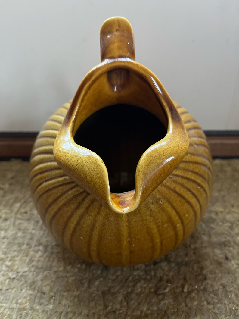 Vintage Stangl Pottery Colonial Tilt Ball Pitcher in Golden Brown Glaze ...