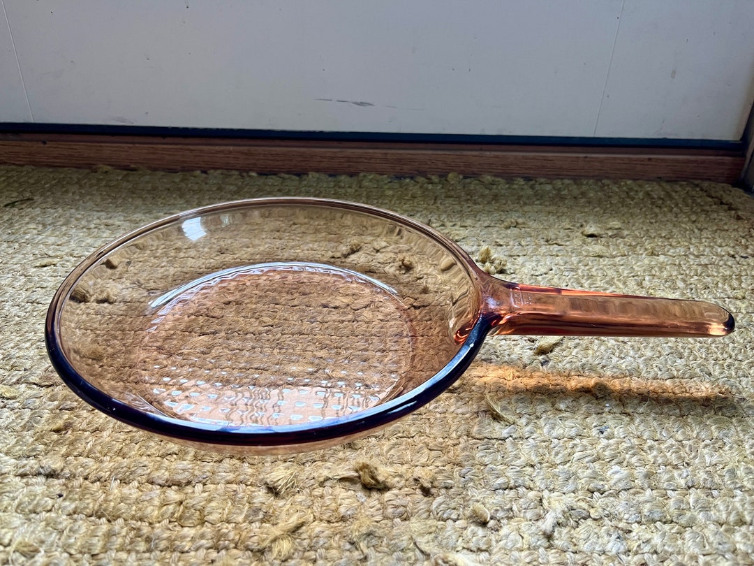 Vision Amber Corning Ware Skillet Waffle Bottom Fry Pan 9.5 Made in ...