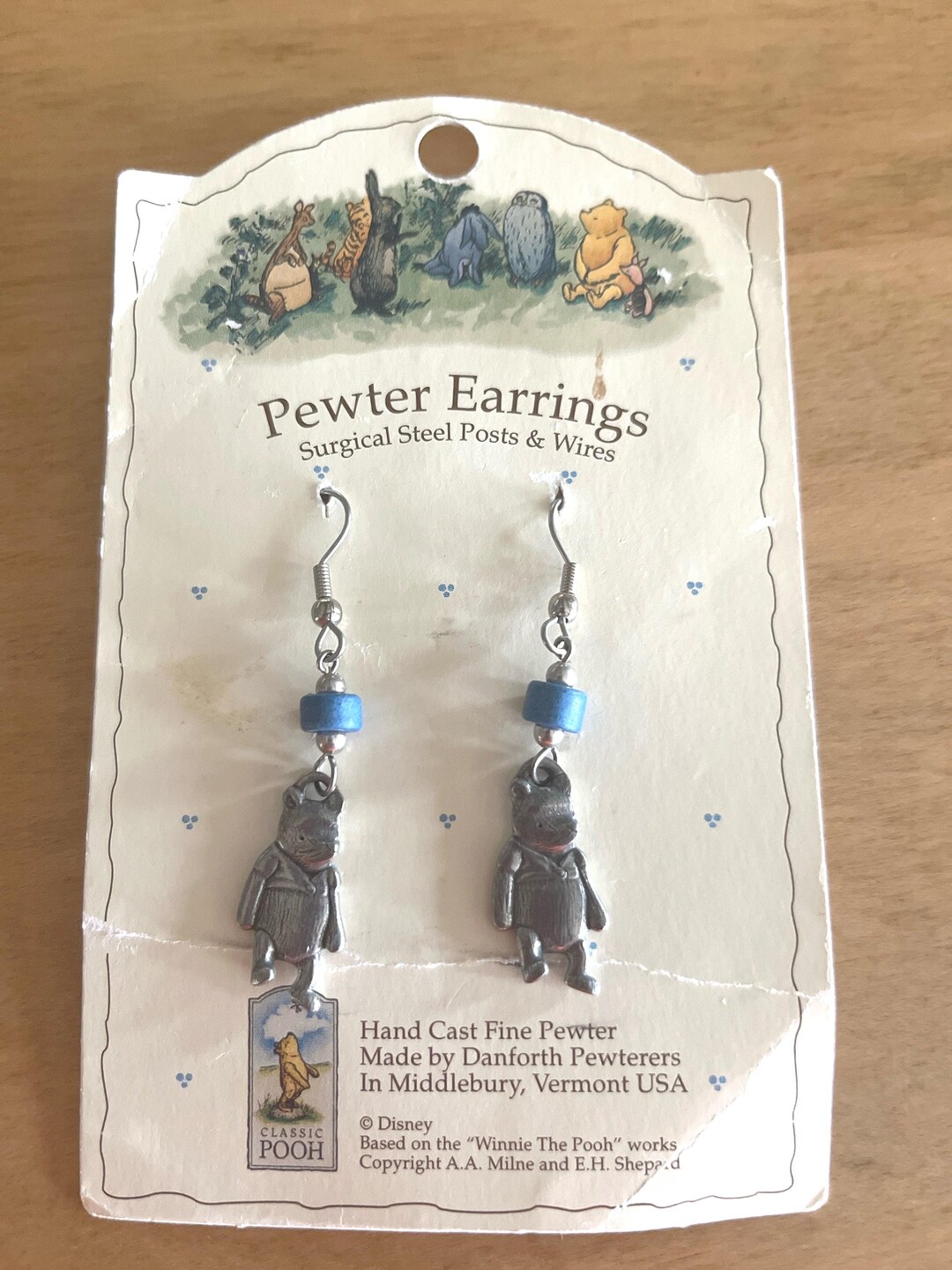 Danforth Pewter Vermont Winnie the Pooh Dangling Earrings - Etsy