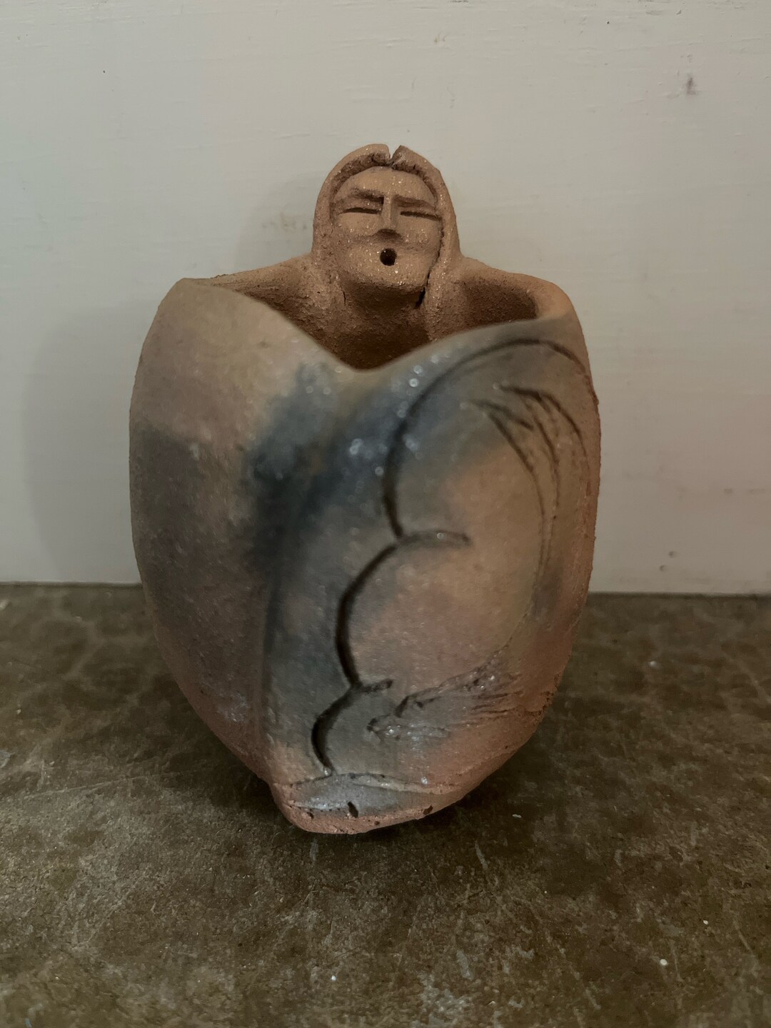 Jessie Marcus Taos Pueblo Art Pottery, Micaceous Clay, Elder Effigy Cup ...