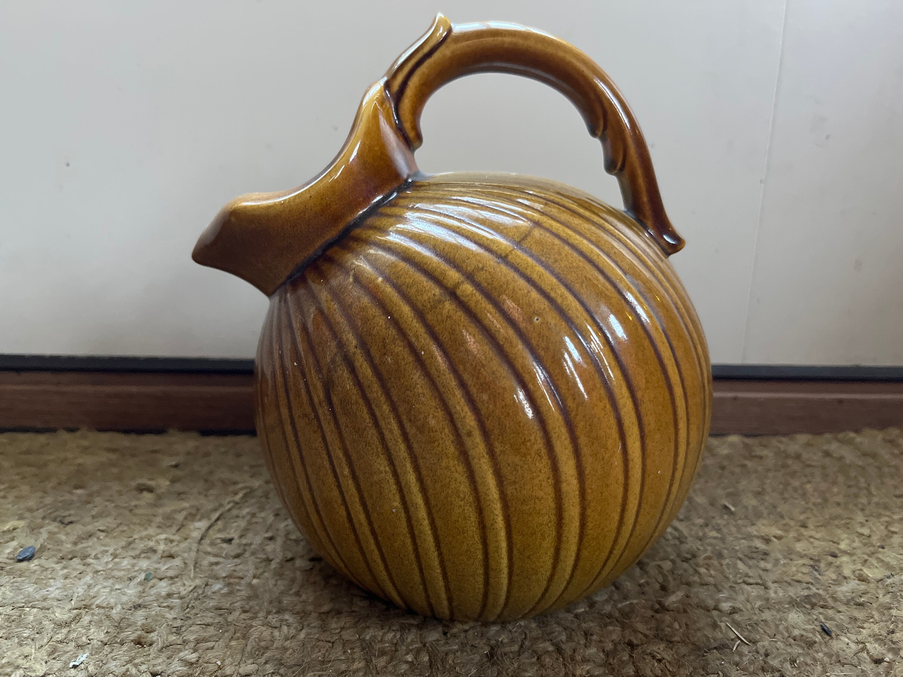 Vintage Stangl Pottery Colonial Tilt Ball Pitcher in Golden Brown Glaze ...