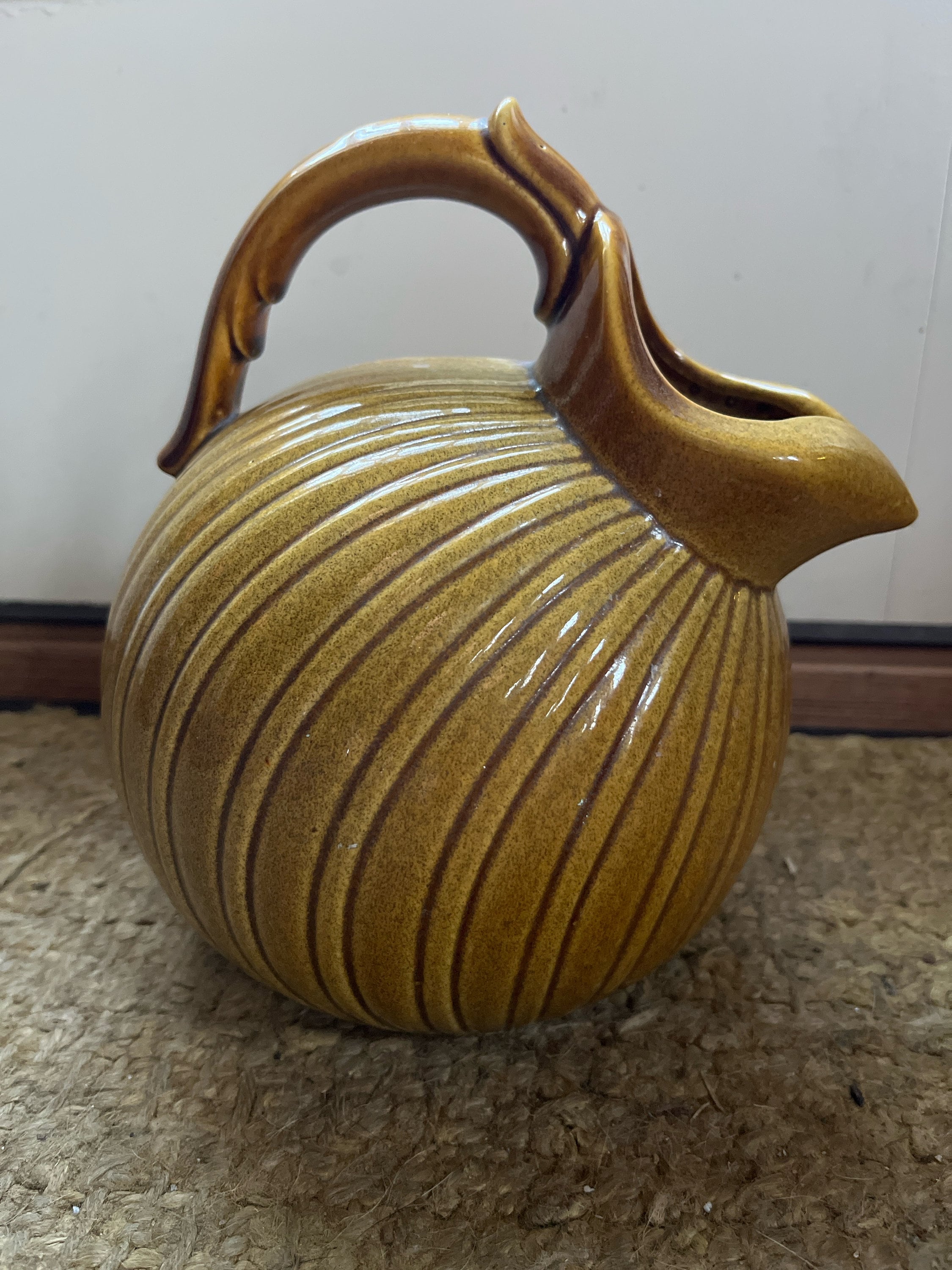 Vintage Stangl Pottery Colonial Tilt Ball Pitcher in Golden Brown Glaze ...