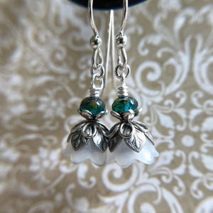 Firelight Flower Earrings Sterling Silver Ear Wire - Etsy