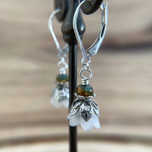 Firelight Flower Earrings Sterling Silver Ear Wire - Etsy