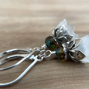 Firelight Flower Earrings Sterling Silver Ear Wire - Etsy