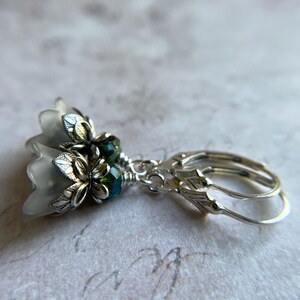 Firelight Flower Earrings Sterling Silver Ear Wire - Etsy