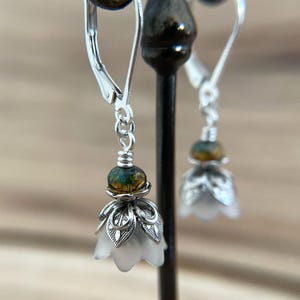 Firelight Flower Earrings Sterling Silver Ear Wire Approximate 1.25 ...