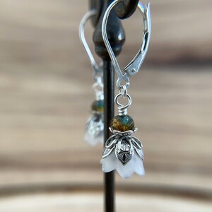 Firelight Flower Earrings Sterling Silver Ear Wire - Etsy
