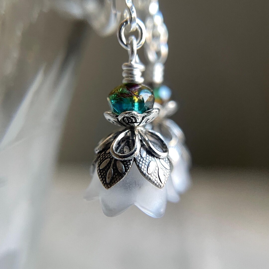 Firelight Flower Earrings Sterling Silver Ear Wire Approximate 1.25 ...