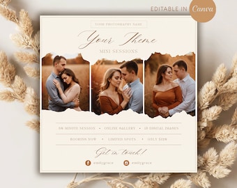 Photography Marketing Board, Mini Session Photography Template, Canva ...