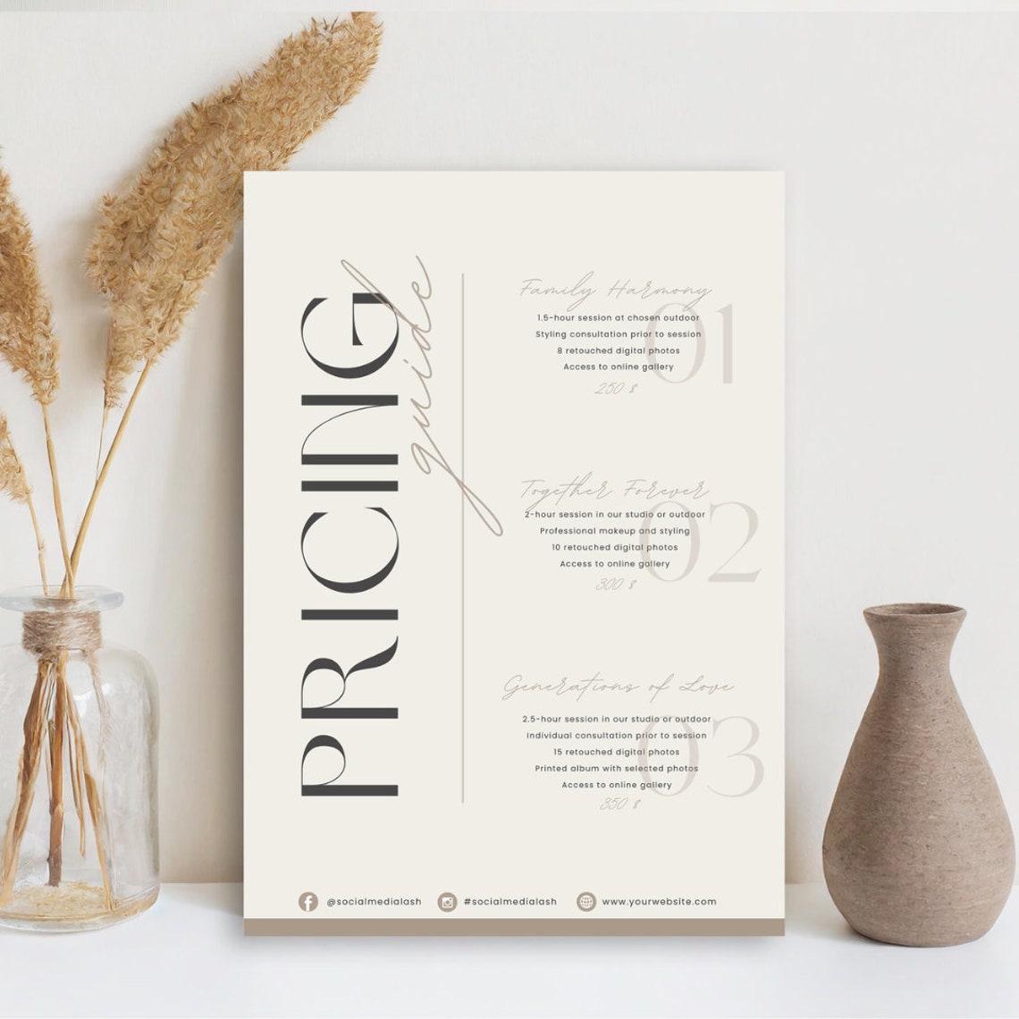 Photography Pricing Guide Template - Price Guide List for Photographers ...