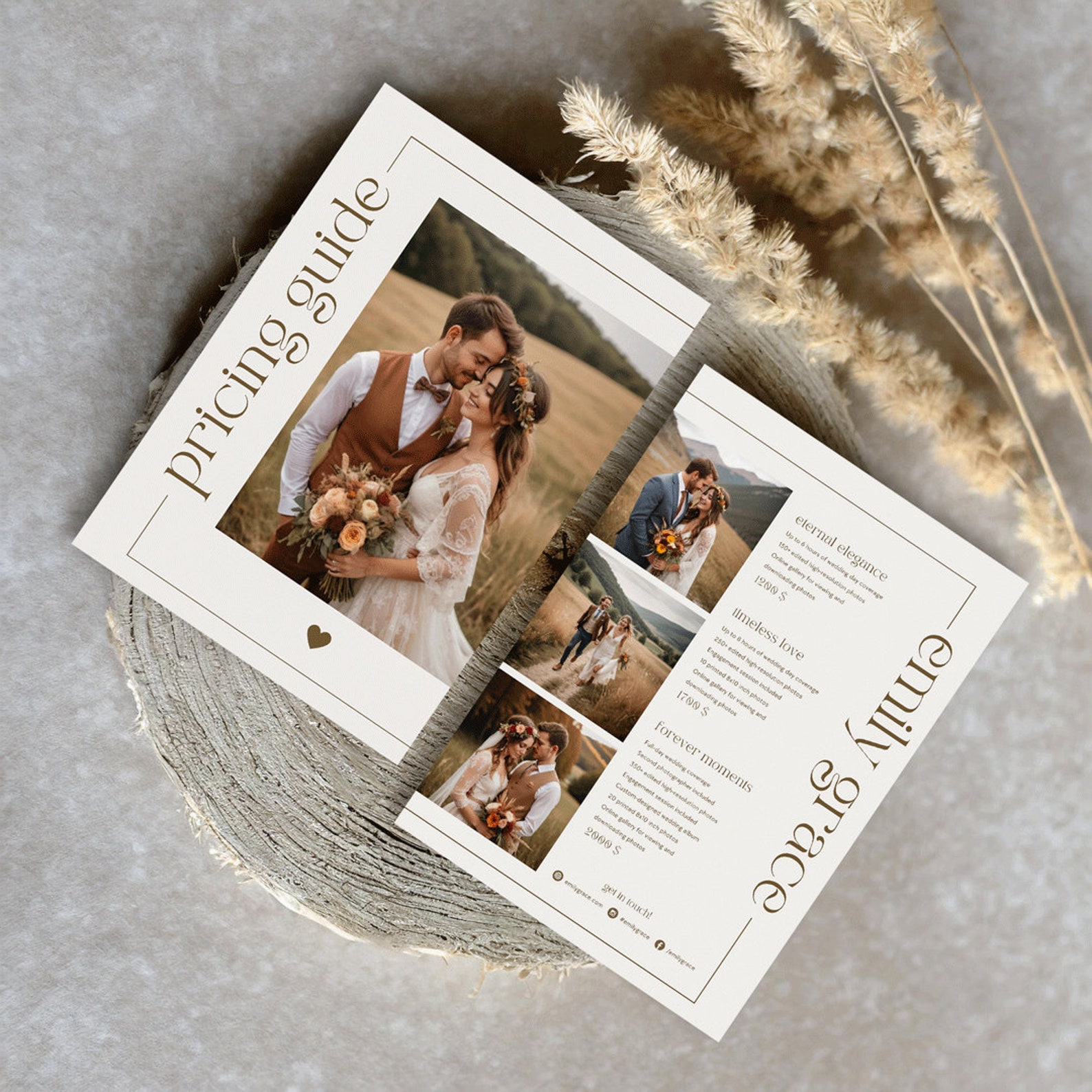 Photography Pricing Guide Editable Canva Template - Session Price List ...