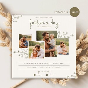 Father's Day Mini Session Canva Template, Daddy & Me Photoshoot ...