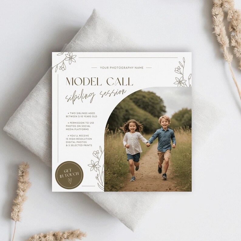 Photography Model Call Canva Editable Template Model Call Family Mini ...