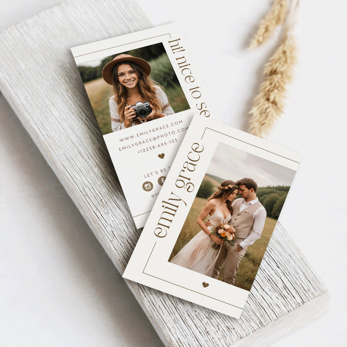 Photography Business Card Canva Editable Template Marketing for ...
