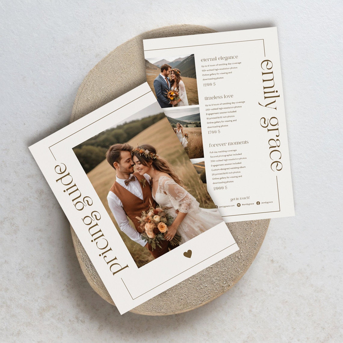 Photography Pricing Guide Editable Canva Template - Session Price List ...