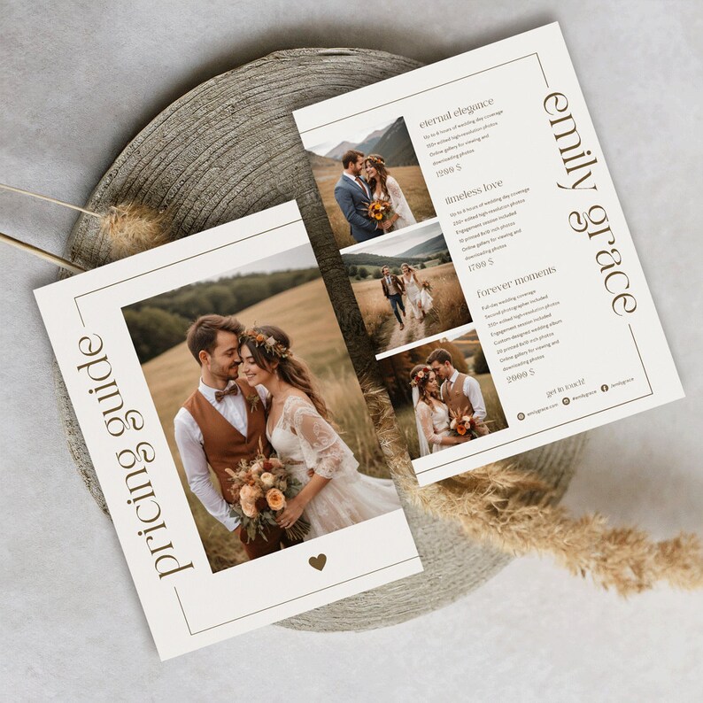 Photography Pricing Guide Editable Canva Template - Session Price List ...