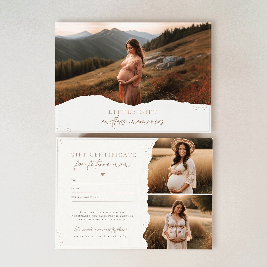Photography Gift Certificate Canva Editable Template Maternity Session ...