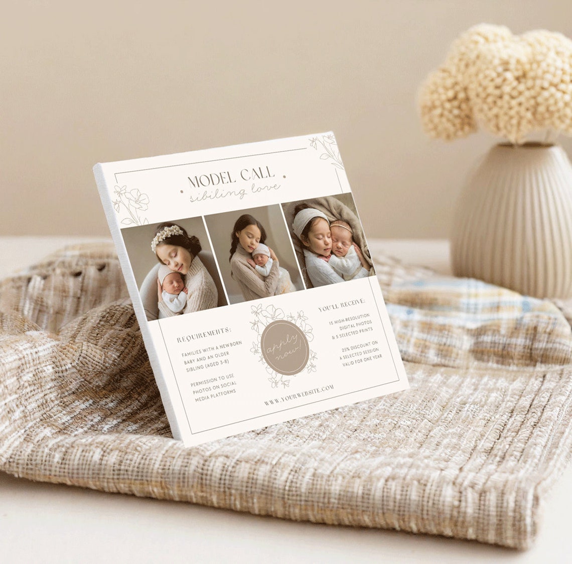 Family Session Model Call, Canva Editable Template, Family Mini Session ...