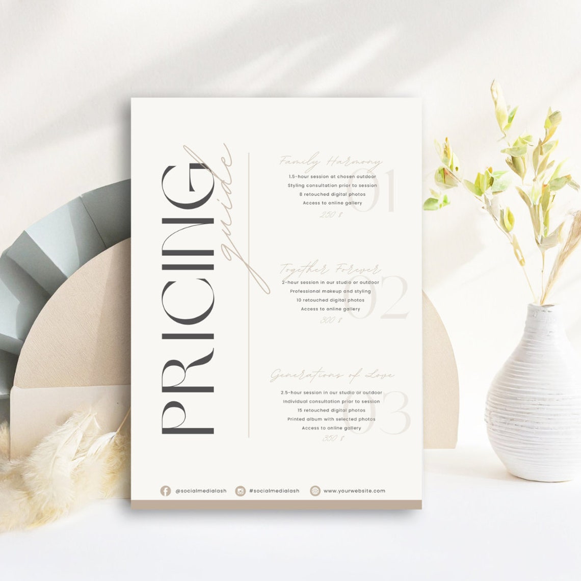 Photography Pricing Guide Template - Price Guide List for Photographers ...