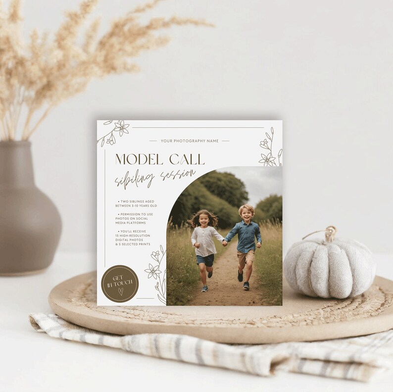 Photography Model Call Canva Editable Template Model Call Family Mini ...