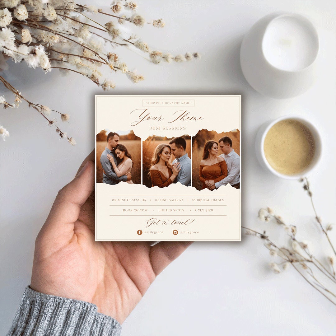 Photography Marketing Board, Mini Session Photography Template, Canva ...
