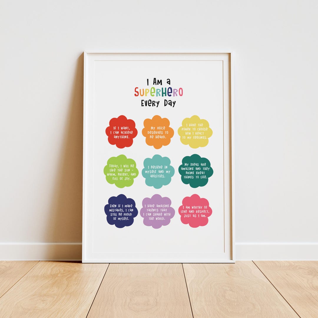 I Am a Superhero Poster for Kids Positive Affirmations for Kids ...